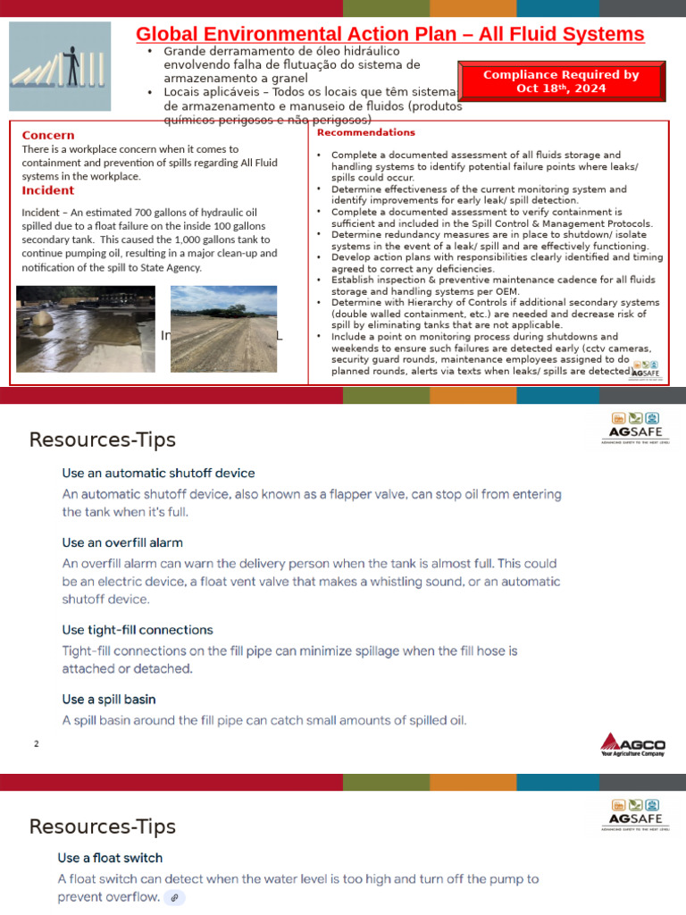 Global Environmental Action Plan - Bulk Fluid Systems | PDF | Occupational Safety And Health ...