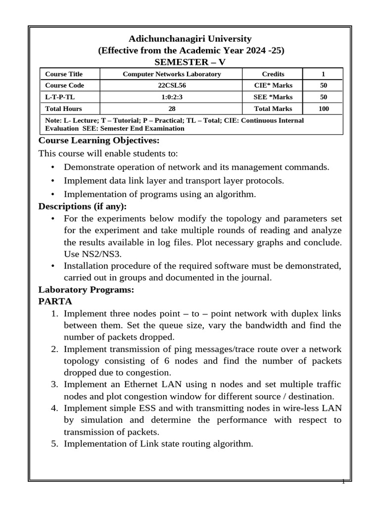 Computer Networks Lab New | PDF | Computer Network | Network Congestion