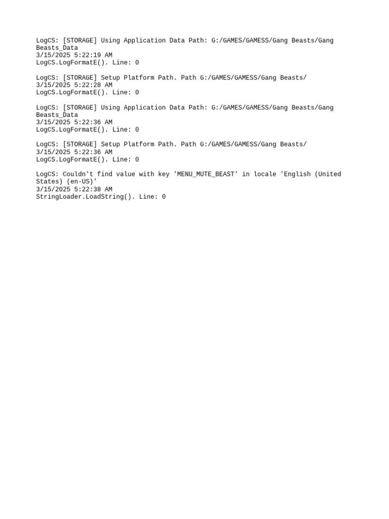 0 - Gang Beasts Log | PDF