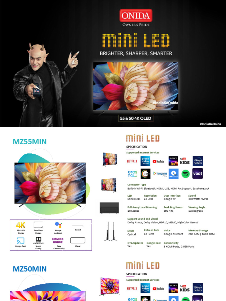 ONIDA Mini LED | PDF | Hdmi | Display Technology