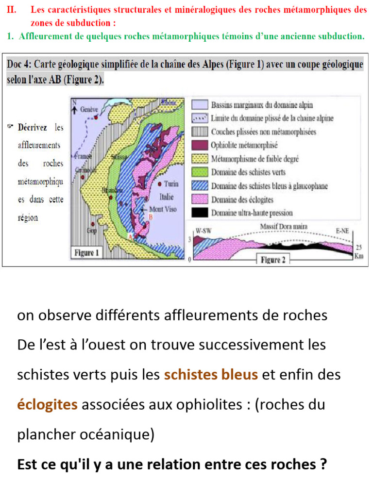 Affleurements et métamorphisme des roches | PDF | Géologie | Pétrologie