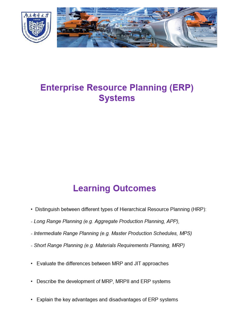 6.enterprise Resource Planning Lecture | PDF | Enterprise Resource Planning | Supply Chain