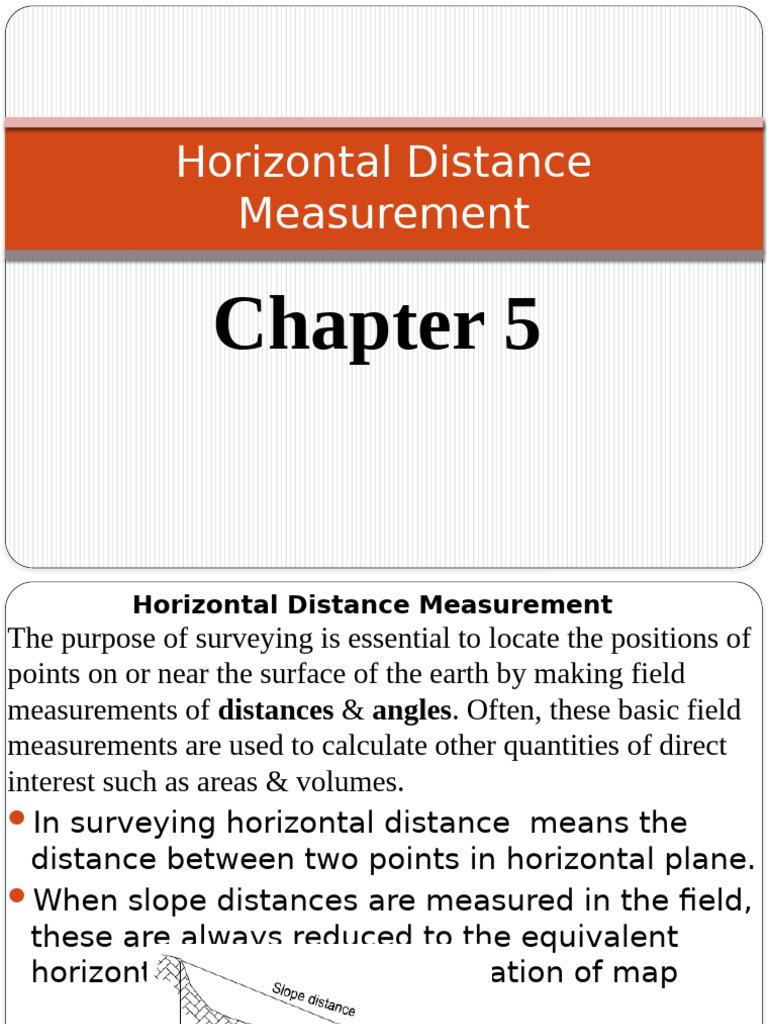 Chapter 5 Horizontal Distance Distance Measurement | PDF | Surveying