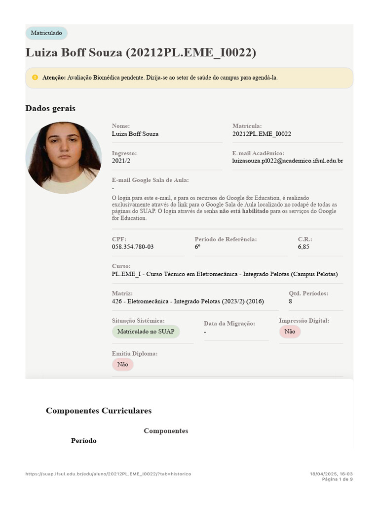 Luiza Boff Souza (20212PL - EME - I0022) - SUAP - Sistema Unificado de ...