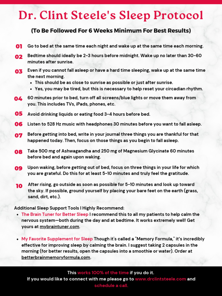 Brain-Based Sleep Protocol | PDF