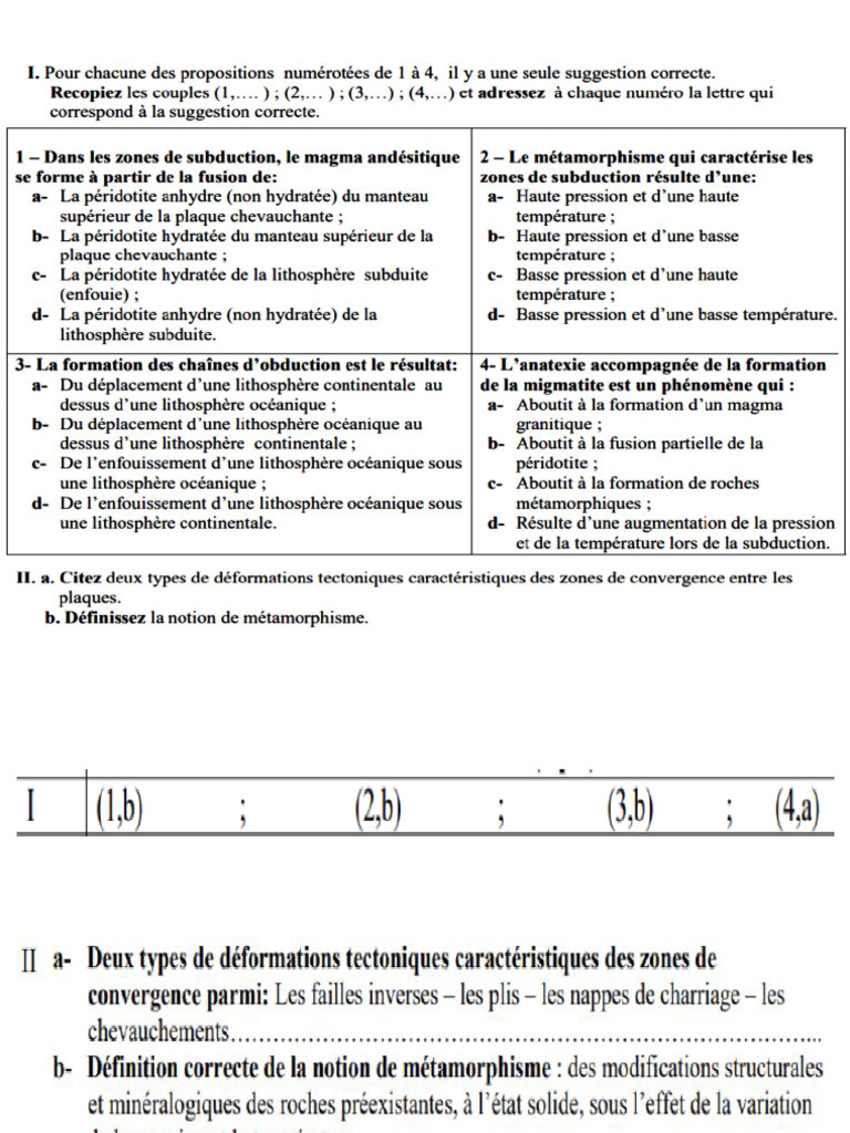 Série Des Exercices Unité 6 - SVT | PDF