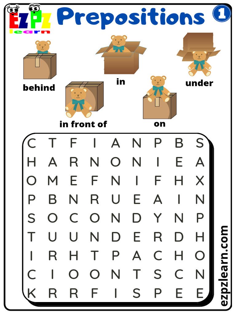 1 Prepositions Word Search | PDF