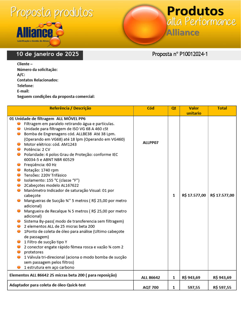 Proposta Maquina de Filtragem P10012024-1 | PDF | Bomba
