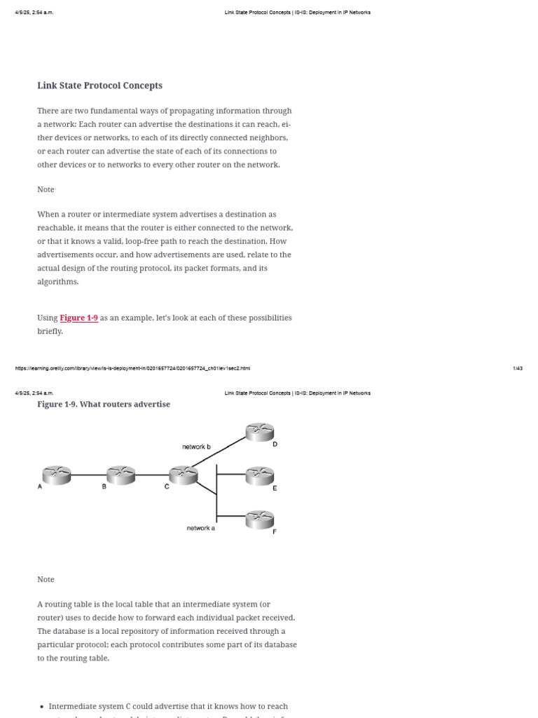 Link State Protocol Concepts - Is-Is - Deployment in IP Networks | PDF ...