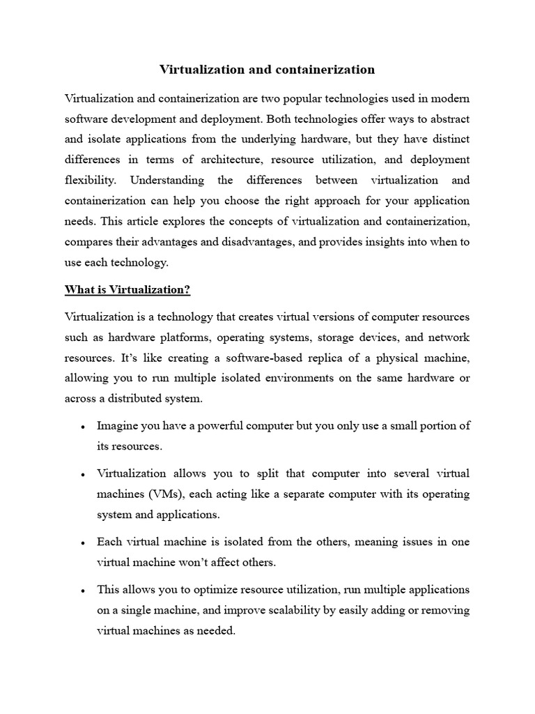Virtualization and Containers | PDF | Virtual Machine | Virtualization