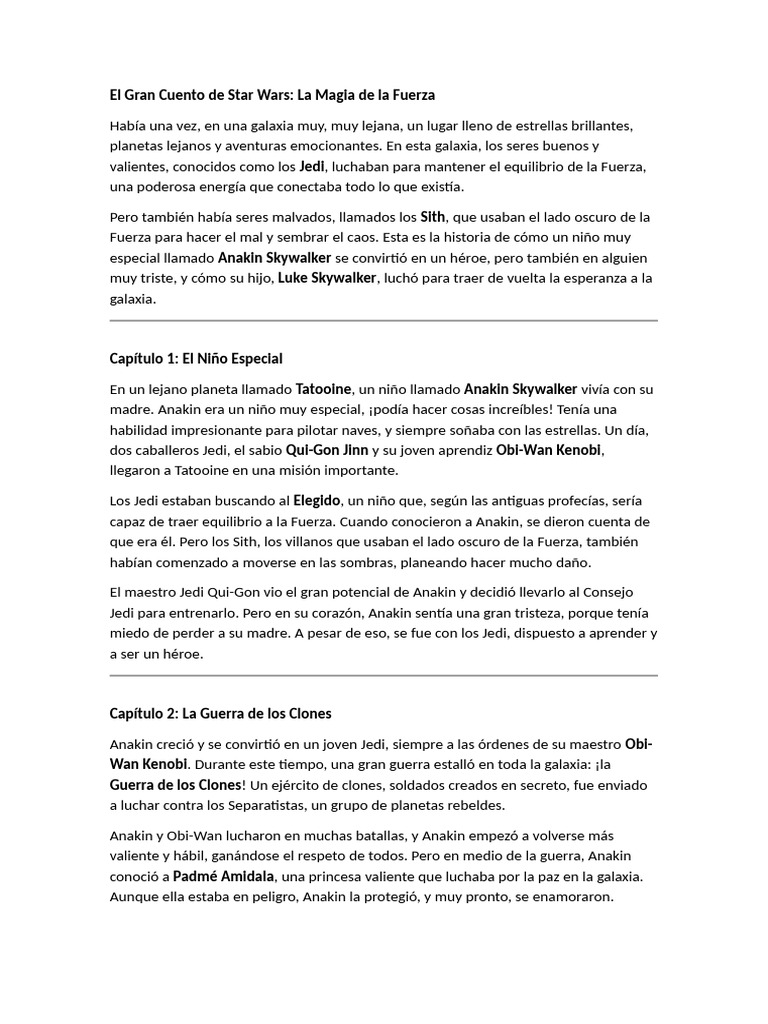 Cuento Infantil de Star Wars | PDF | Luke Skywalker | Darth Vader