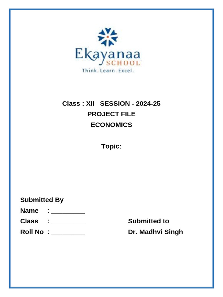 Economics Project File Format | PDF