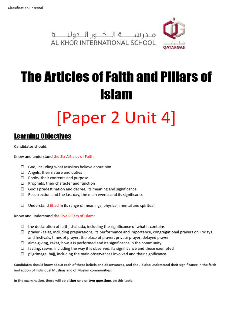P2 U4 The Articles of Faith and The Pillars of Islam 23 | PDF ...