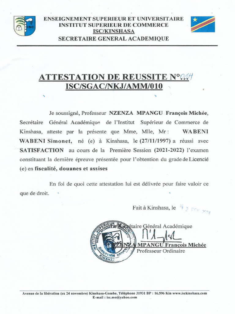 ATTESTATION | PDF
