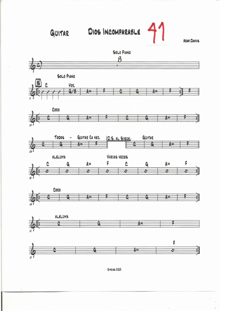 Dios incomparable - Partitura | PDF