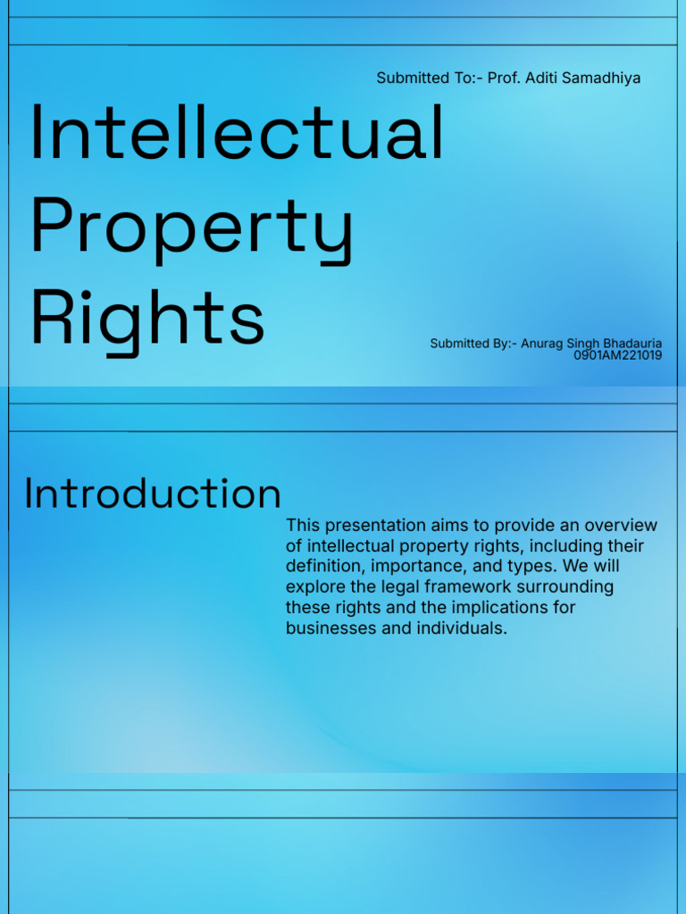 Overview of Intellectual Property Rights | PDF | Intellectual Property ...