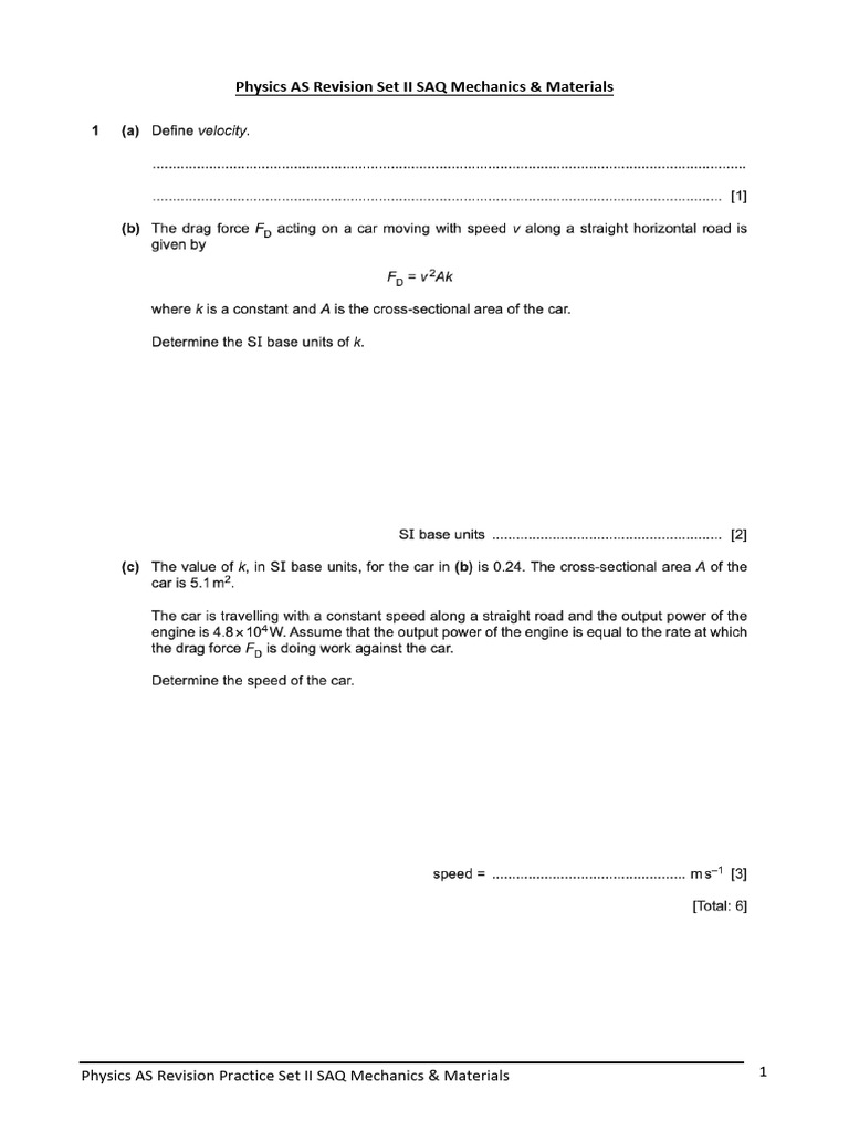 AS Revision Set II SAQ Mod 23 | PDF