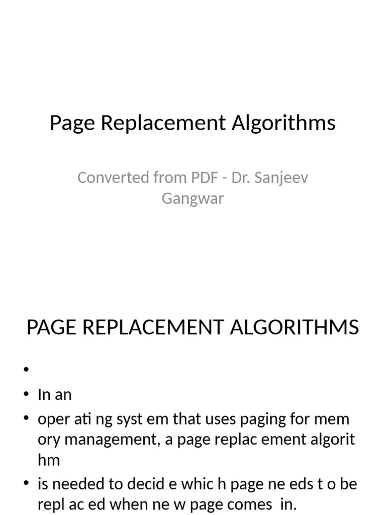 Page Replacement Algorithms | PDF