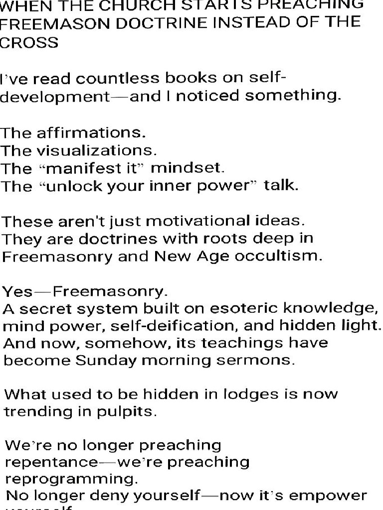 Church Preaching Freemason Doctrine | PDF
