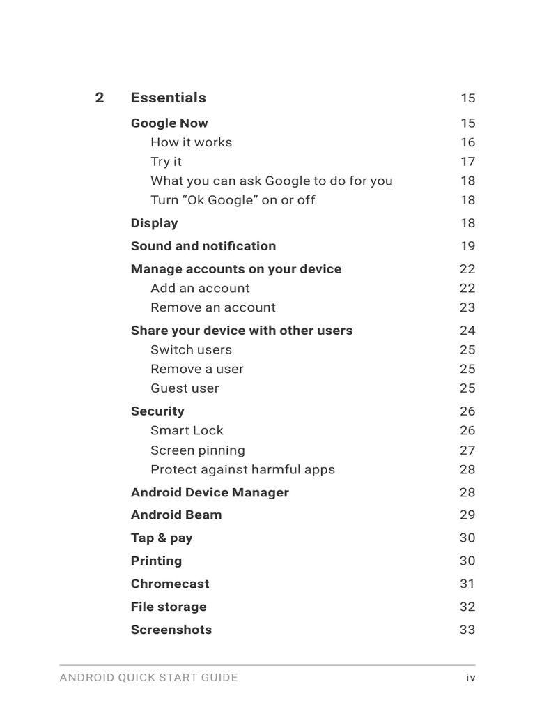 Android Lollipop Quick Start Guide - 4 | PDF