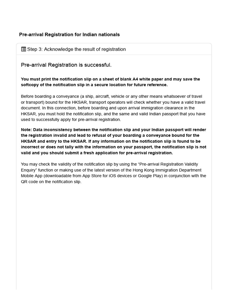 Https:/webapp - Es2.immd - Gov.hk/applies2 Client/i Par Reg/en US/result | PDF | Passport | Hong ...