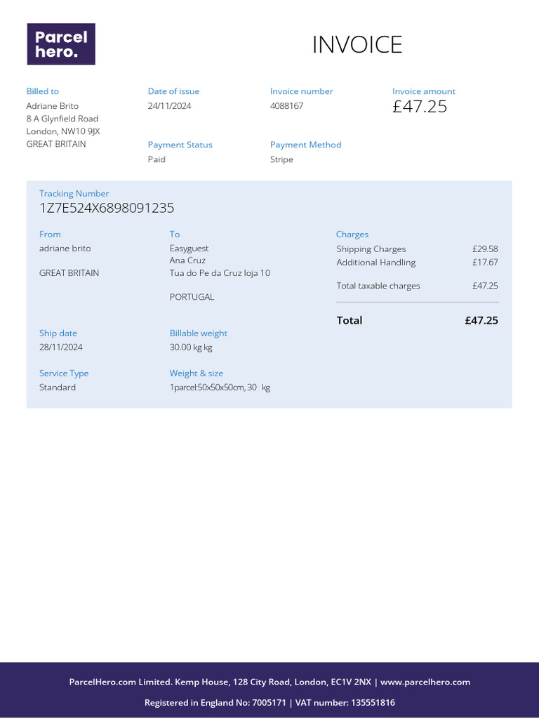 Invoice: Billed To Date of Issue Invoice Number Invoice Amount | PDF