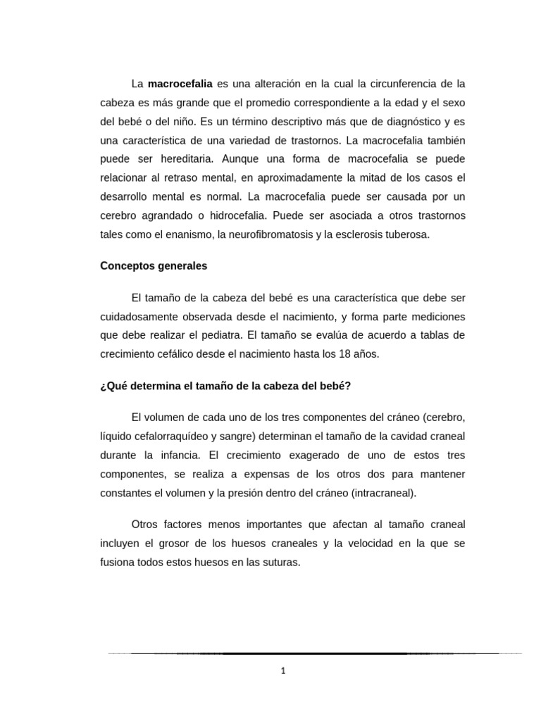 MACROCEFALIA | PDF | Fluido cerebroespinal | Cráneo