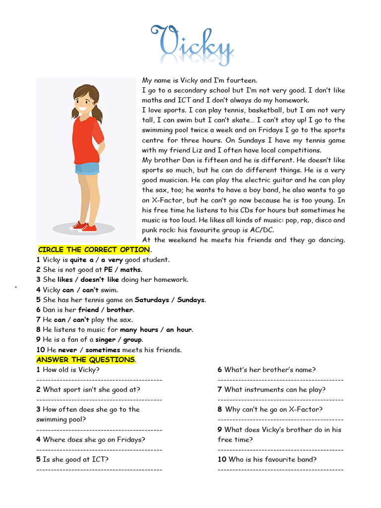 Easy Reading - Vicky - kids | PDF | Popular Music