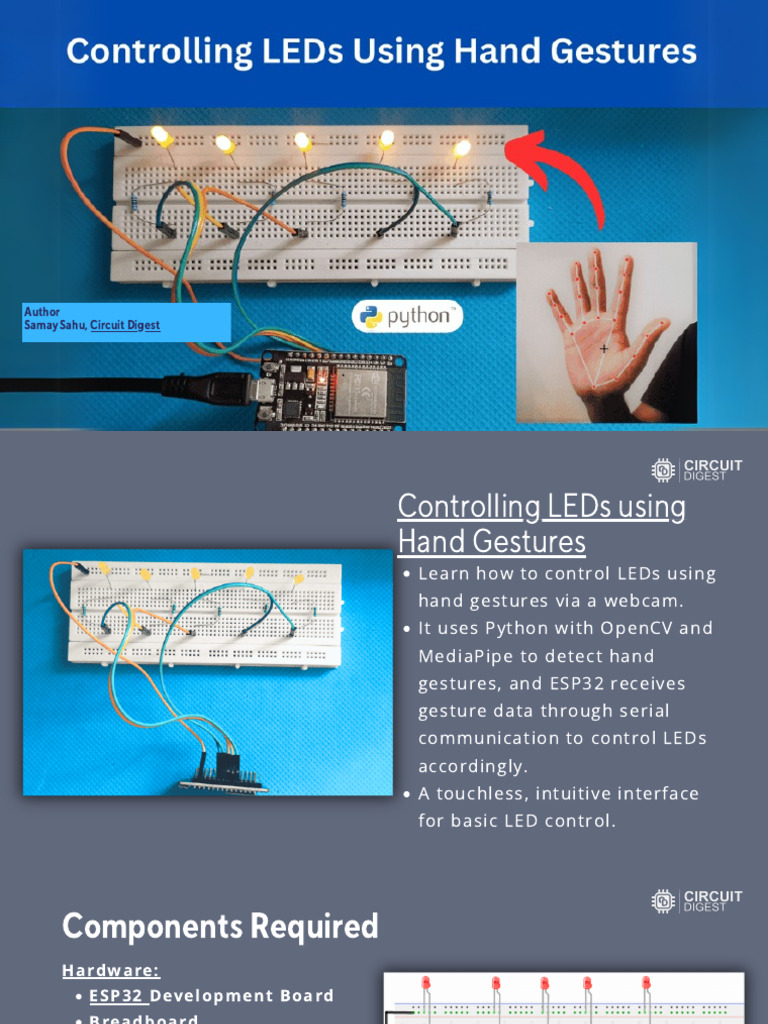 Controlling LEDs Using Hand Gestures | PDF