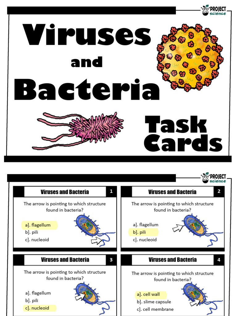 10th Grade Fix VirusesandBacteriaTaskCards-1 (1) (1) - Part-2 | PDF ...