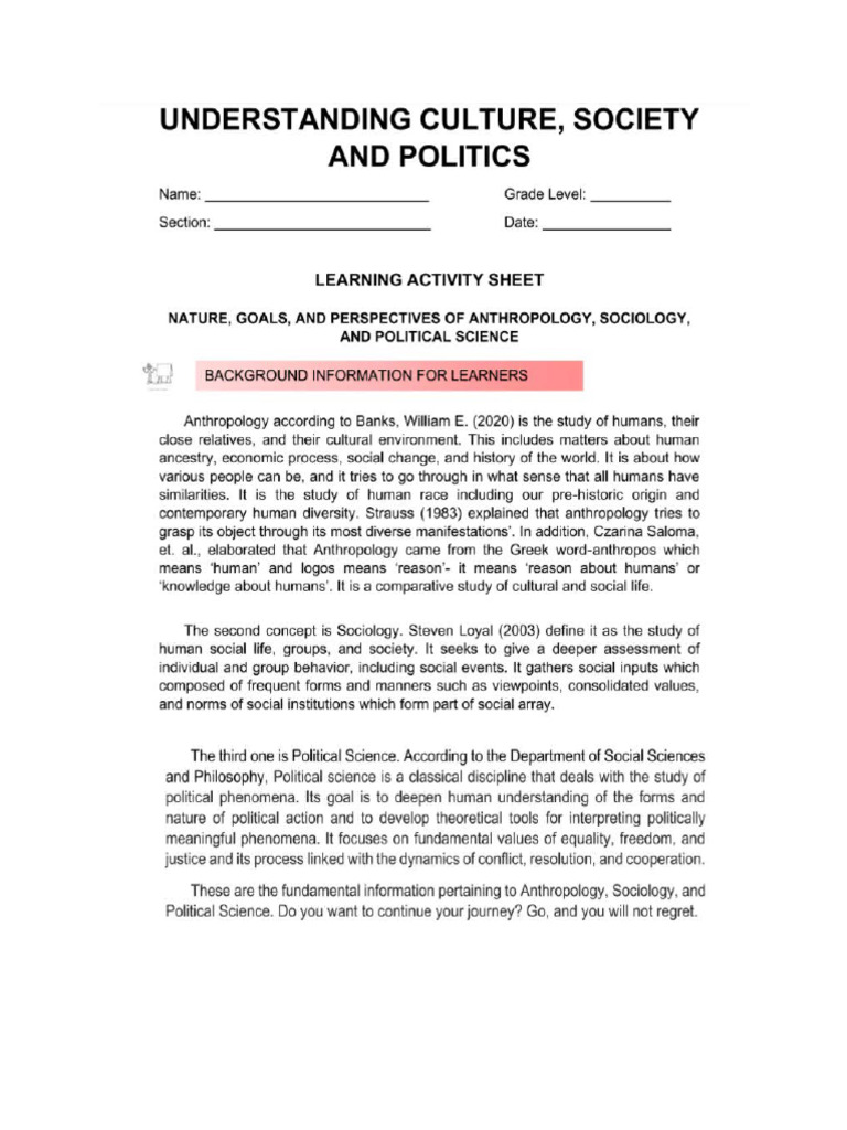 Ucsp Activity Sheets | PDF