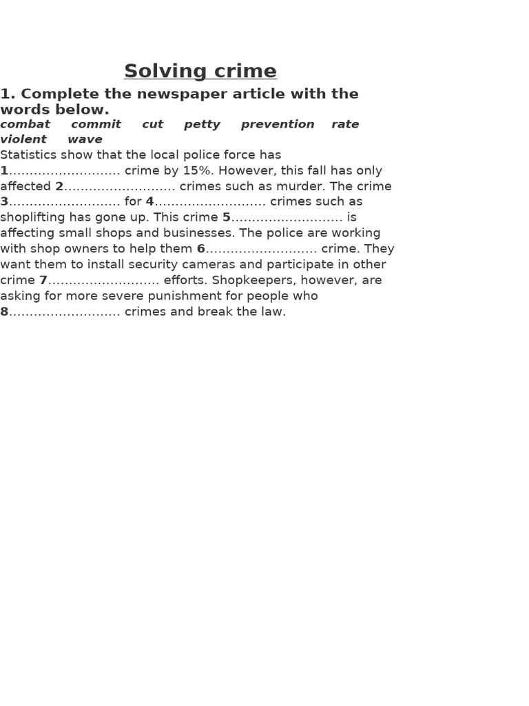 CRIME Reading | PDF | Crimes | Crime & Violence