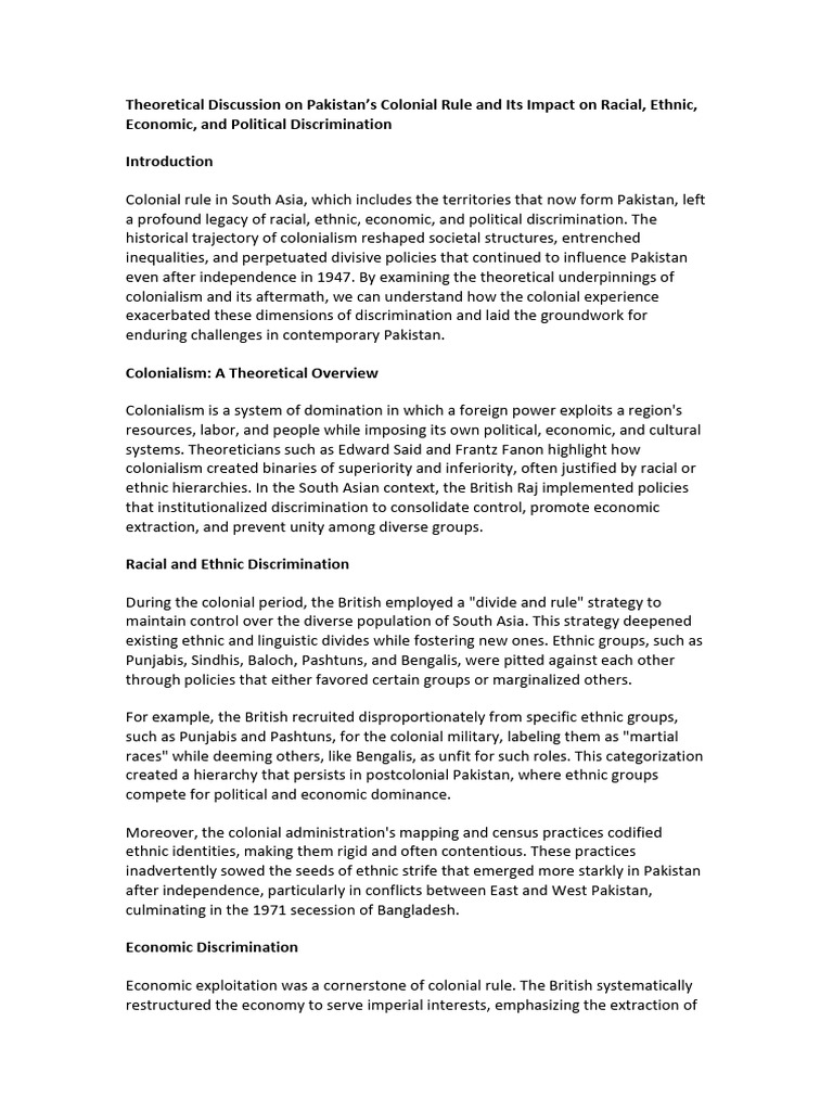 GEN 226 Lecture 8 | PDF | Colonialism | Pakistan