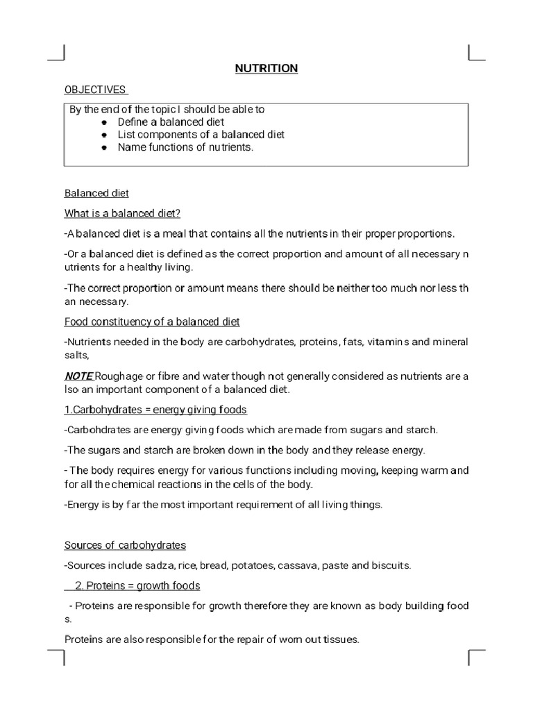 NUTRITION_FORM_1_NOTES_Phoenix | PDF
