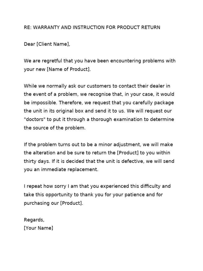 Acknowledgment of Warranty and Instruction For Product Return | PDF