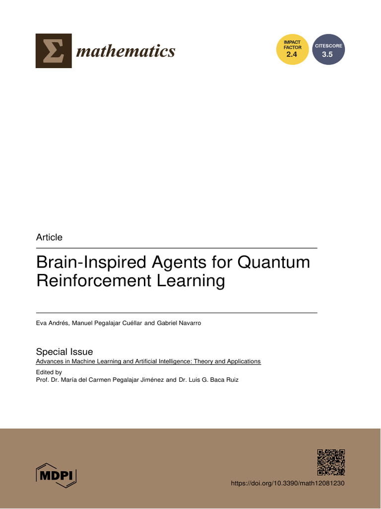 Brain-inspired agents for quantum reinforcement learning | PDF | Neuron | Computational Neuroscience