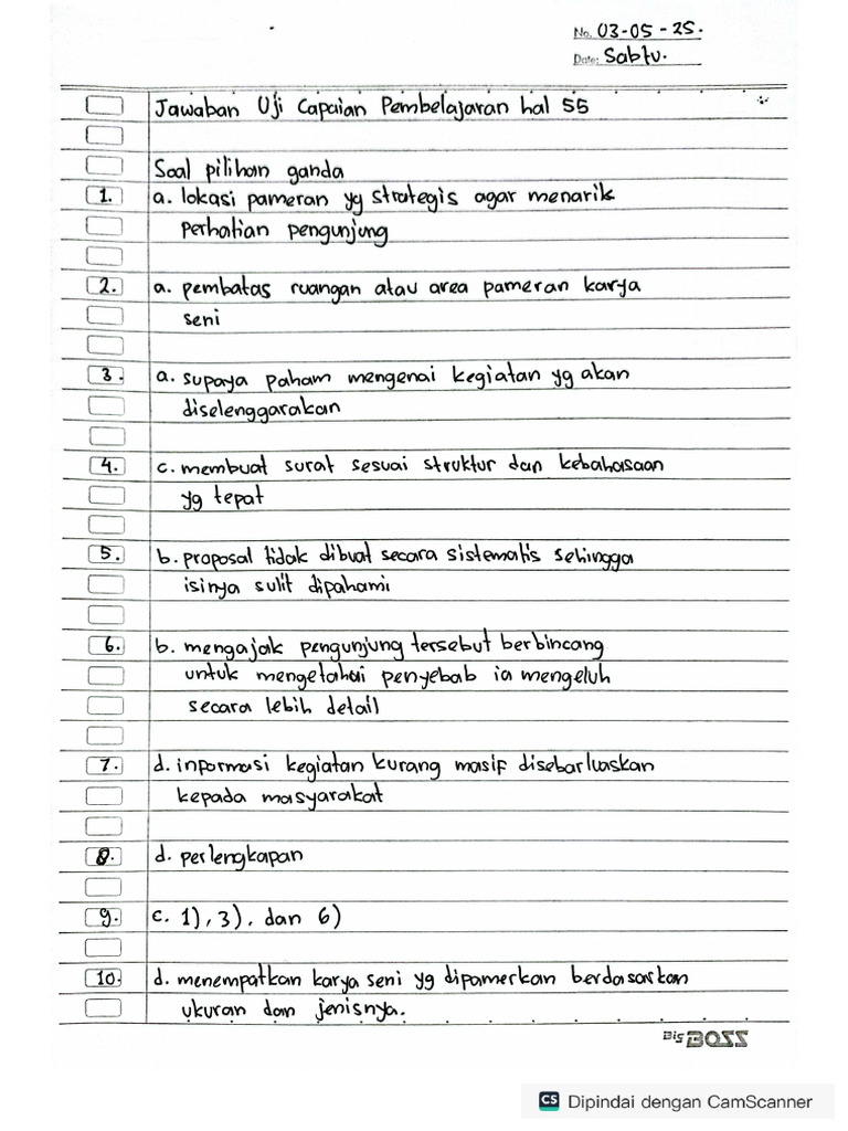 Silmi Dina Anggraini (Jawaban Uji Capaian Pembelajaran Hal 55) | PDF