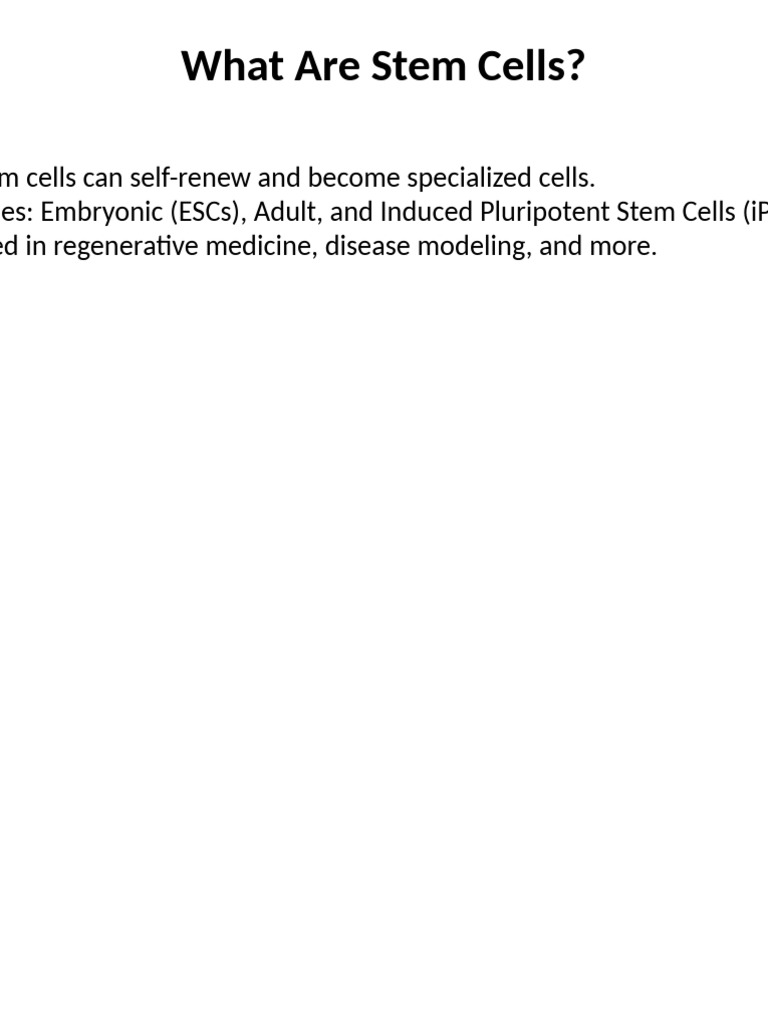 Stem Cells Portrait Presentation | PDF