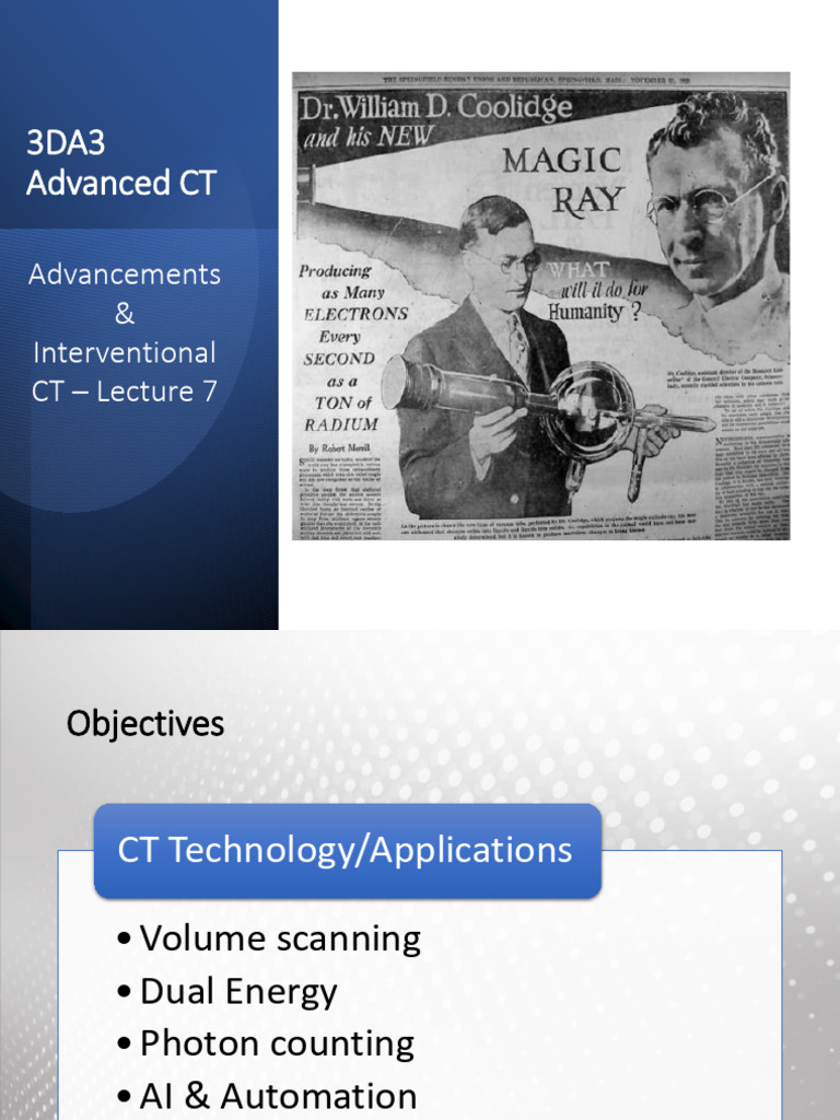 CT Lecture 5 - Advancements & IR | PDF | Ct Scan | Radiography