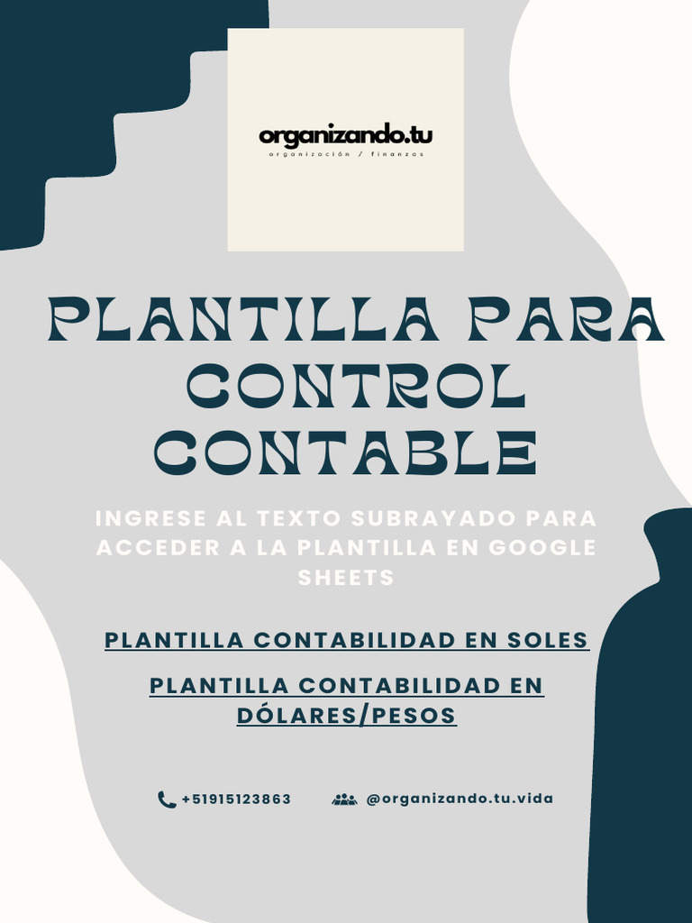Plantilla Control Contable - Google Sheets | PDF