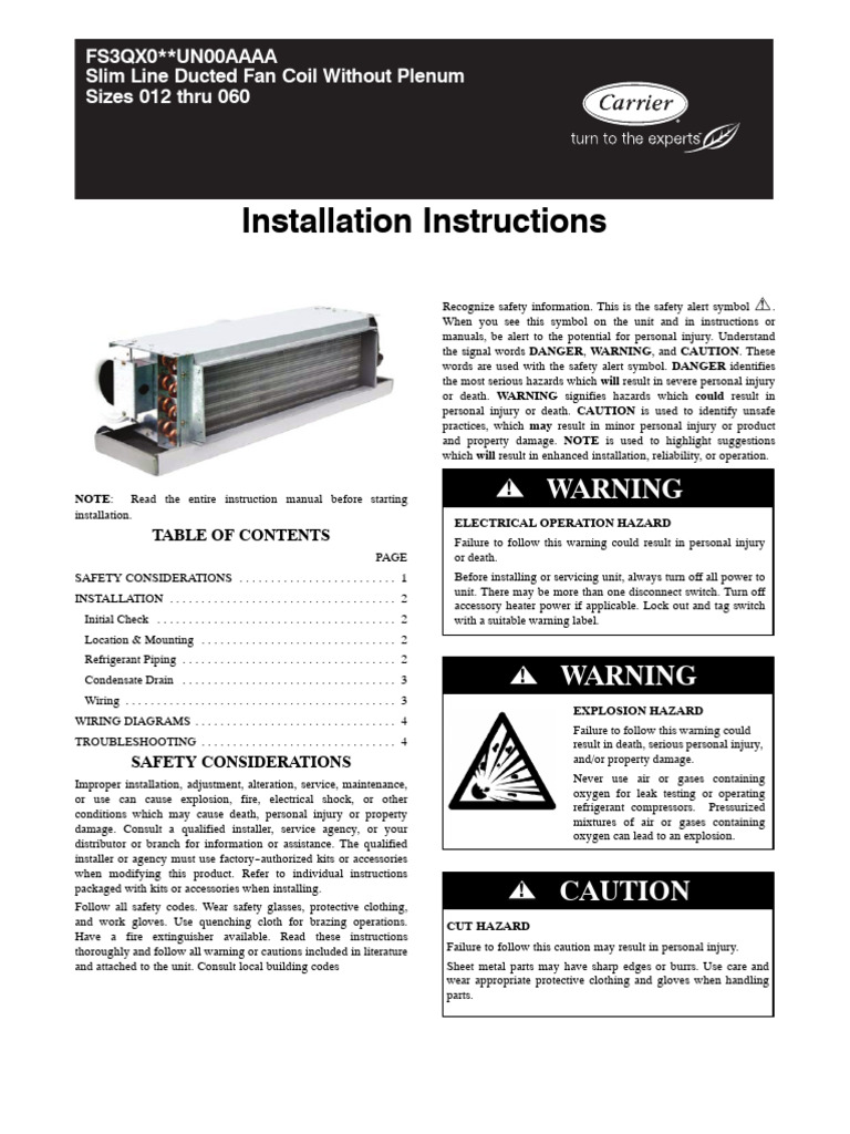 Slim Line Ducted Fan Coil Installation Guide | PDF | Polyvinyl Chloride ...