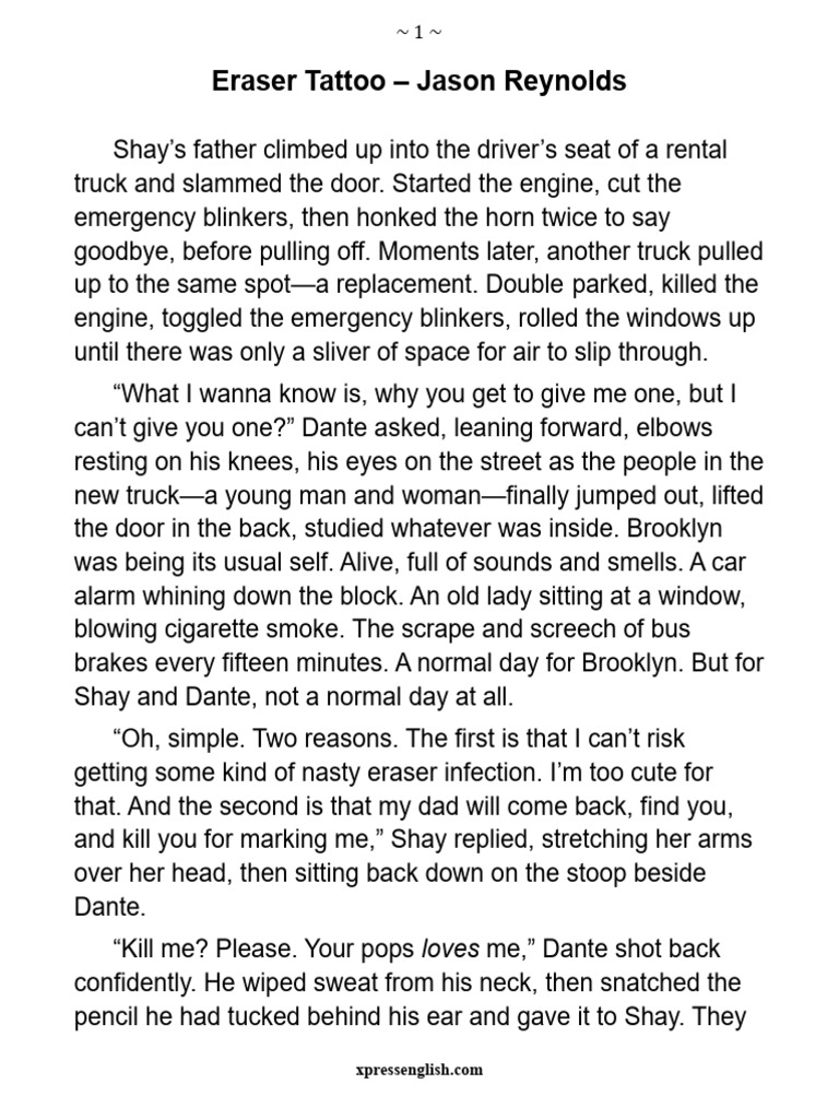 Shay and Dante's Eraser Tattoo | PDF