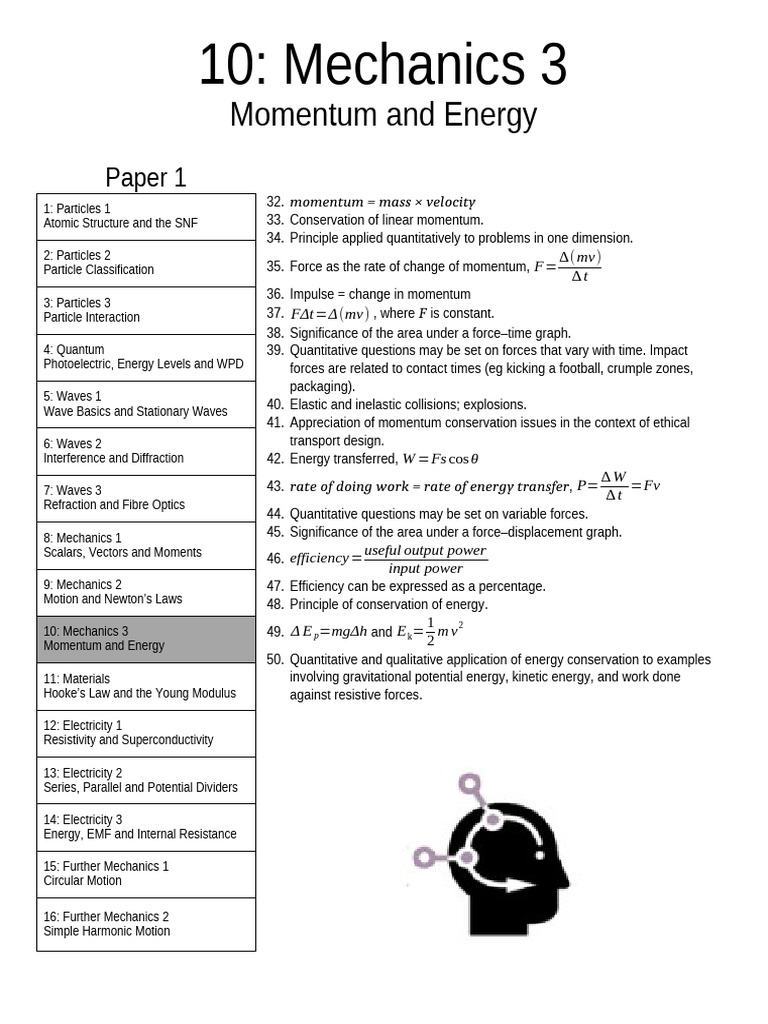 Momentum and Energy Mechanics Overview | PDF | Momentum | Force