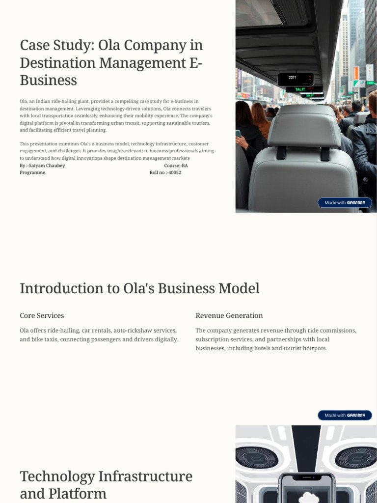 Case Study Ola Company in Destination Management E Business | PDF | Innovation | Economies