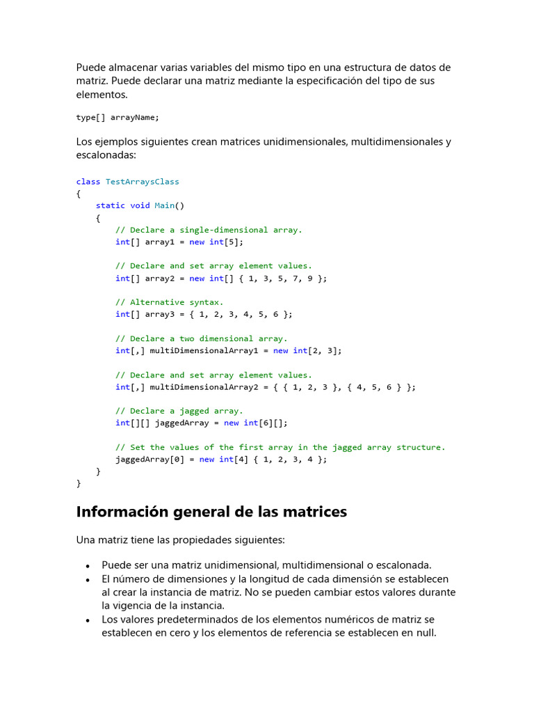 Arrays Matrices | PDF