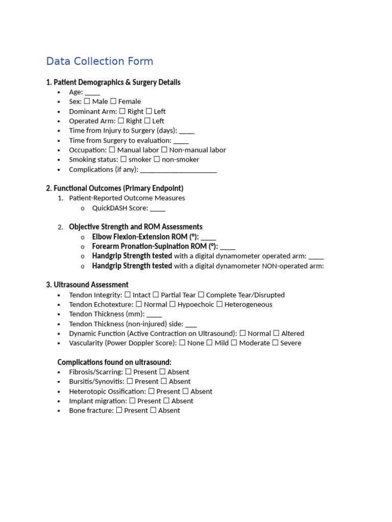 Data Collection Form | PDF