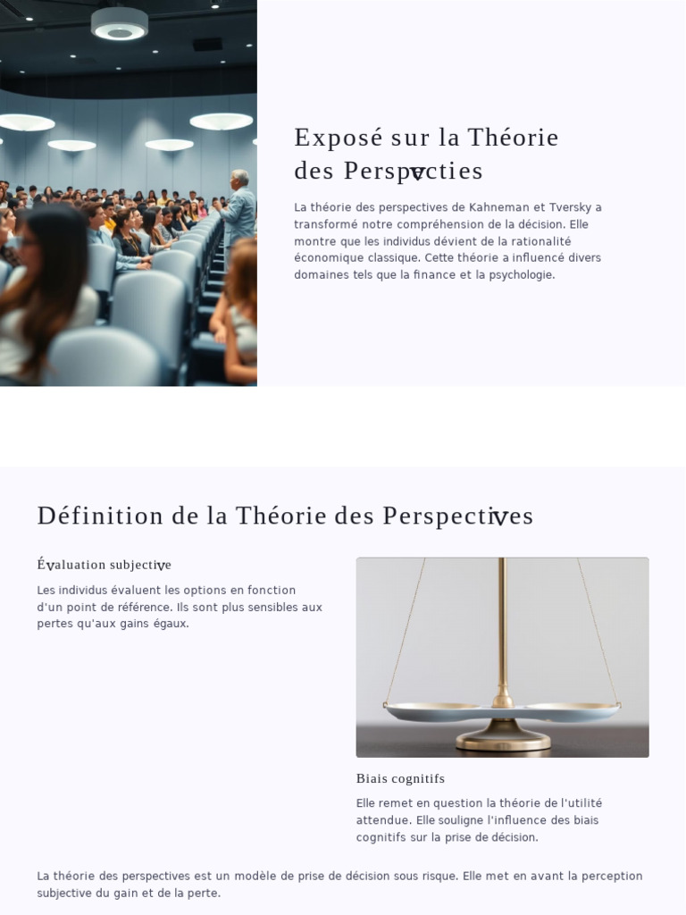 La Théorie des Perspectives expliquée | PDF | Sciences cognitives ...