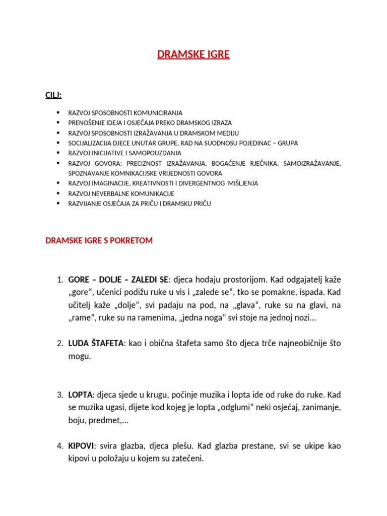 Dramske Igre | PDF