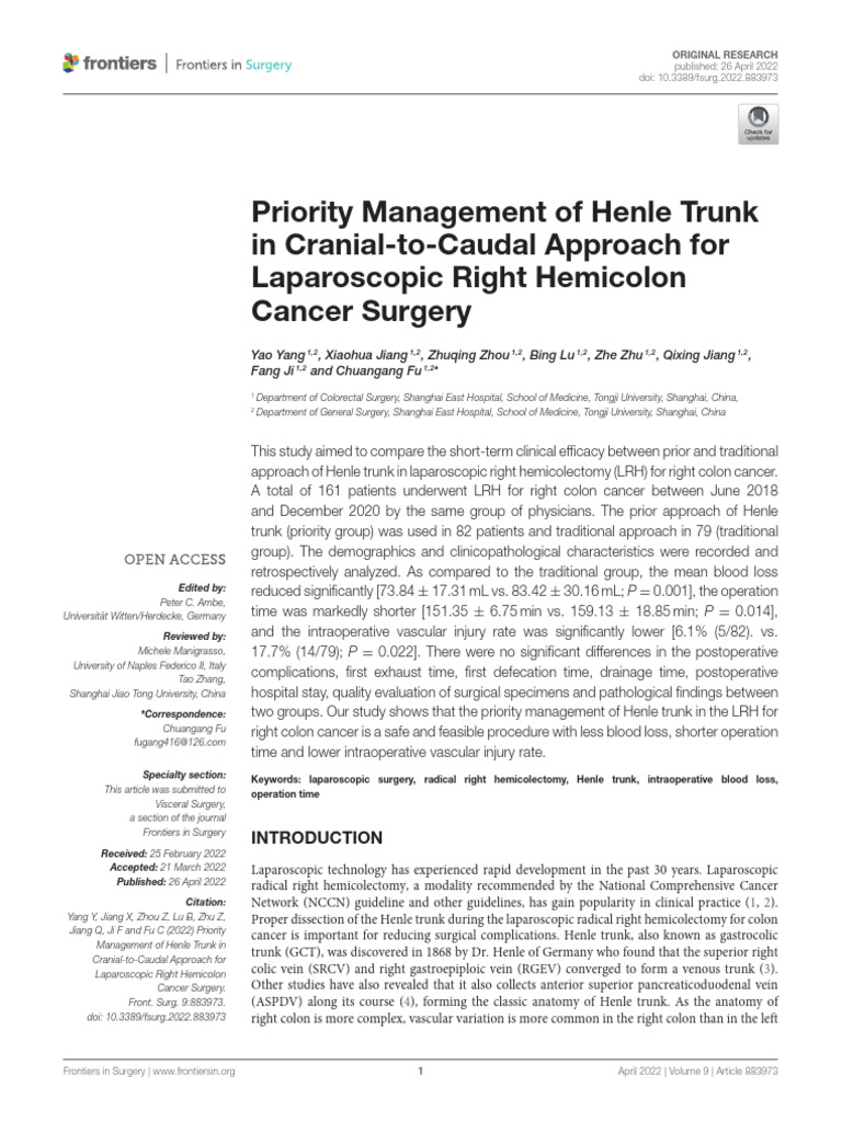 Priority Management of Henle Trunk in Cranial-to-Caudal Approach for ...
