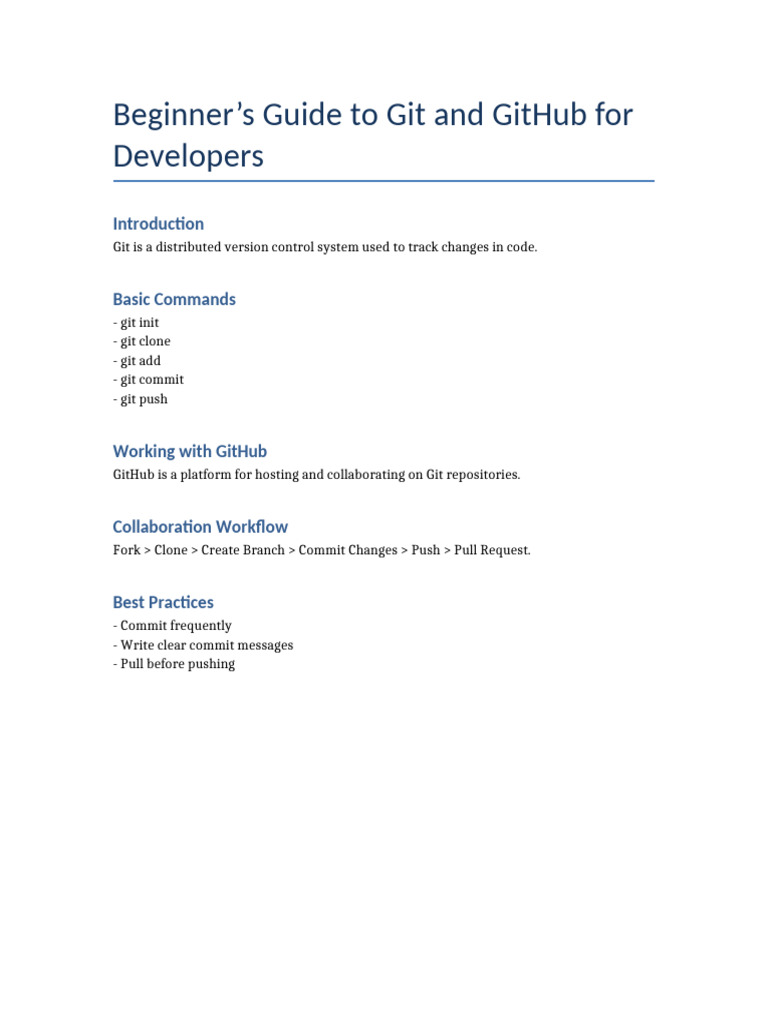 Beginners Guide Git GitHub | PDF